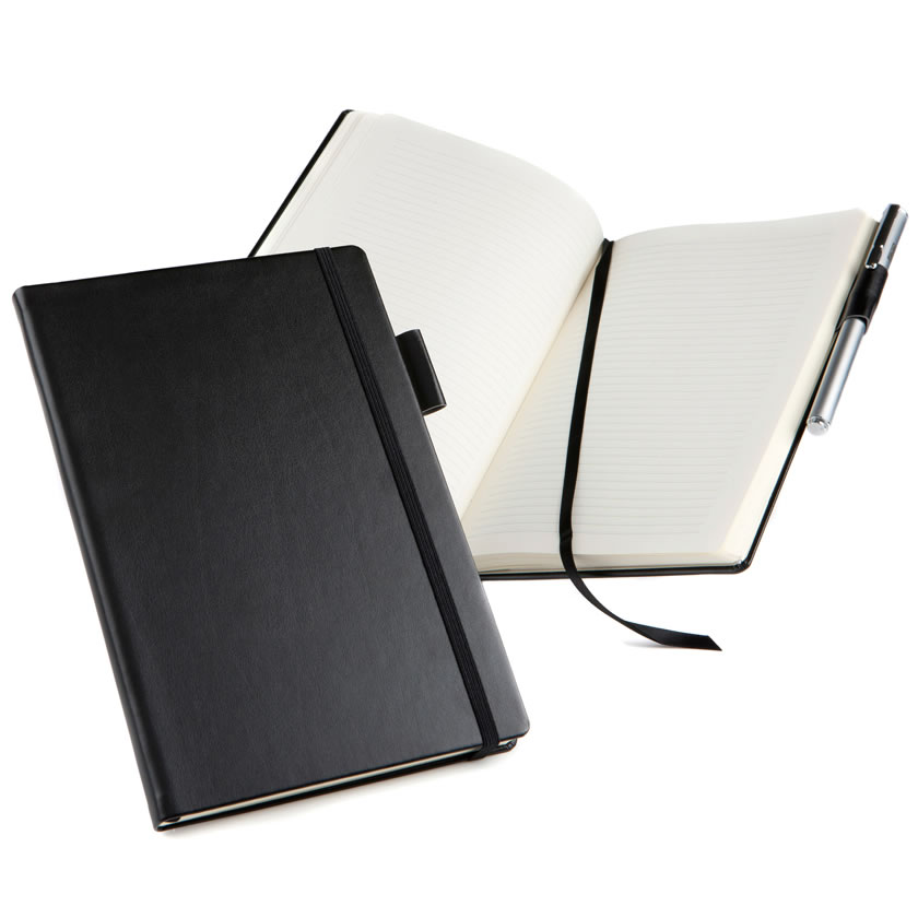 Personalised Belluno Leather A5 Casebound Notebook - Business Gifts Express