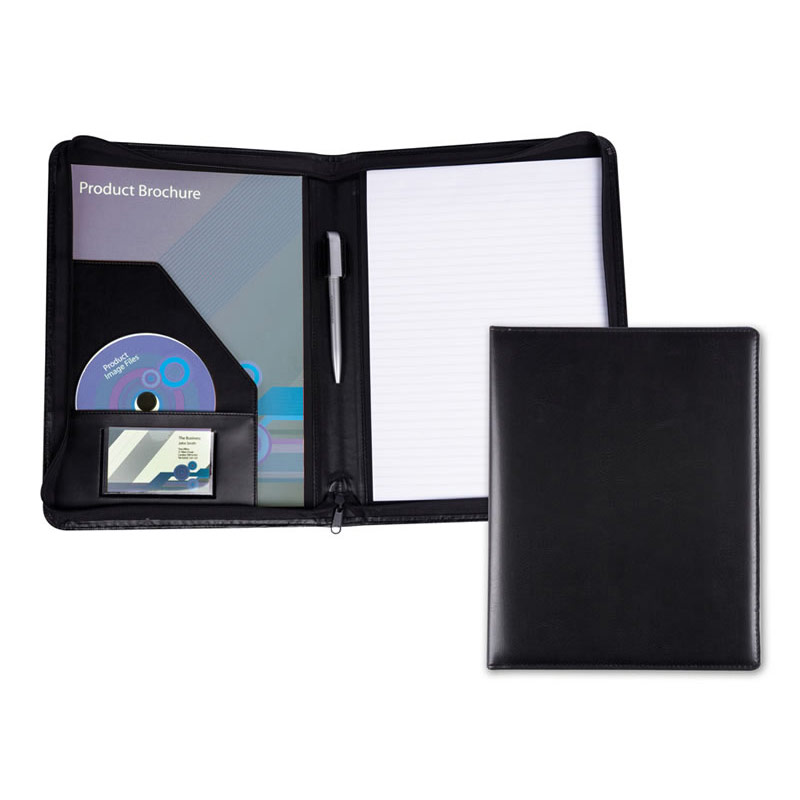 A4 Zipped Conference Folder in Belluno Leather - Business Gifts Express