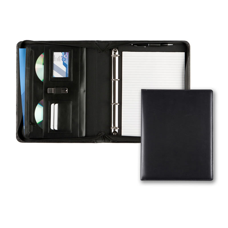 Deluxe A4 Zipped Ring Binder in Belluno Leather - Business Gifts Express