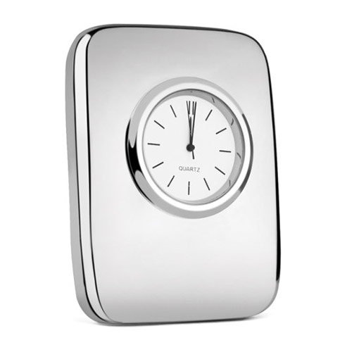 Engraved Silver Plated Tiffany Desktop Clock - Business Gifts Express