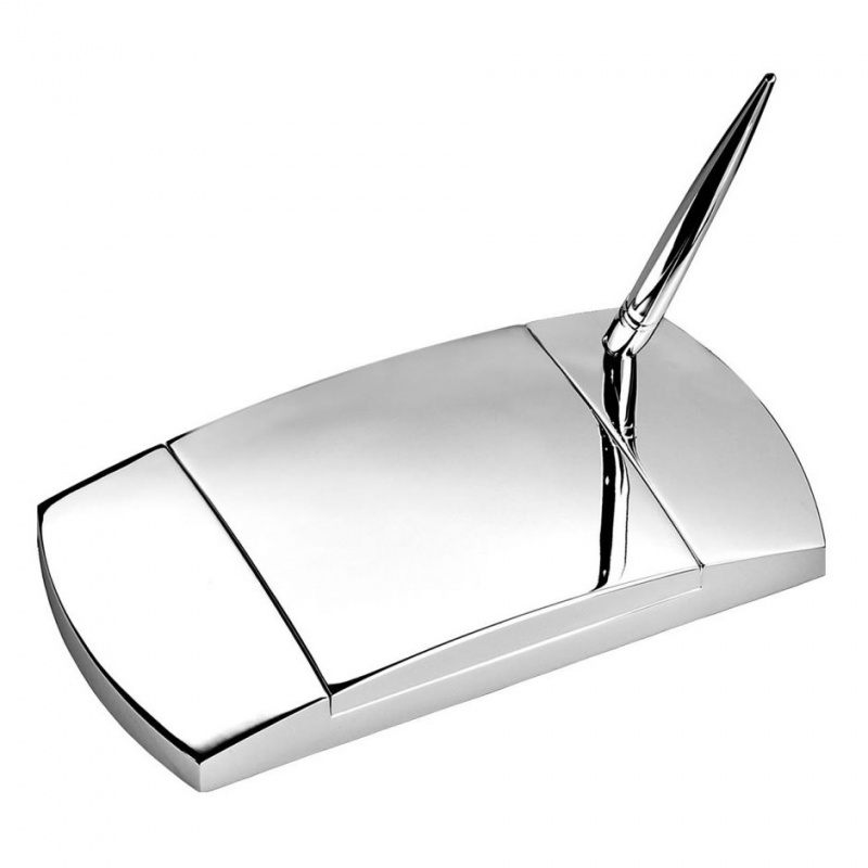 Engraved Silver Plated Pen Stand and Desk Tidy - Business Gifts Express