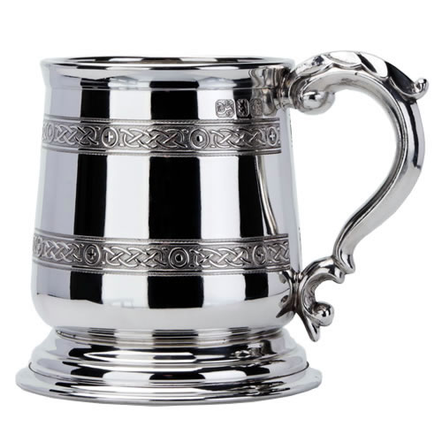 Engraved Cast Pewter Pint Tankard with Celtic Design - Business Gifts ...