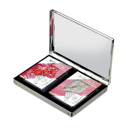 Silver Plated Twin Playing Cards Case - Business Gifts Express