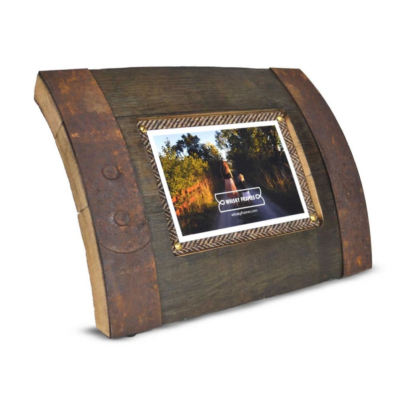 Whisky Barrel Photo Frame Bilge 6x4in - Business Gifts Express